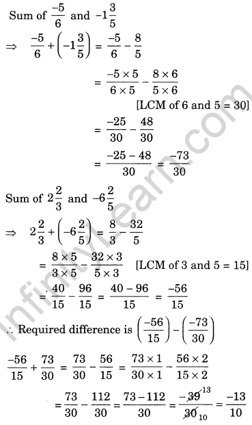 Rational Numbers Class 7 Extra Questions Maths Chapter 9 Infinity Learn