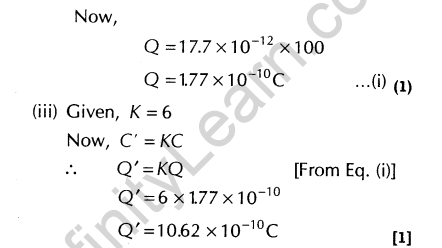 Important Questions for CBSE Class 12 Physics Capacitance