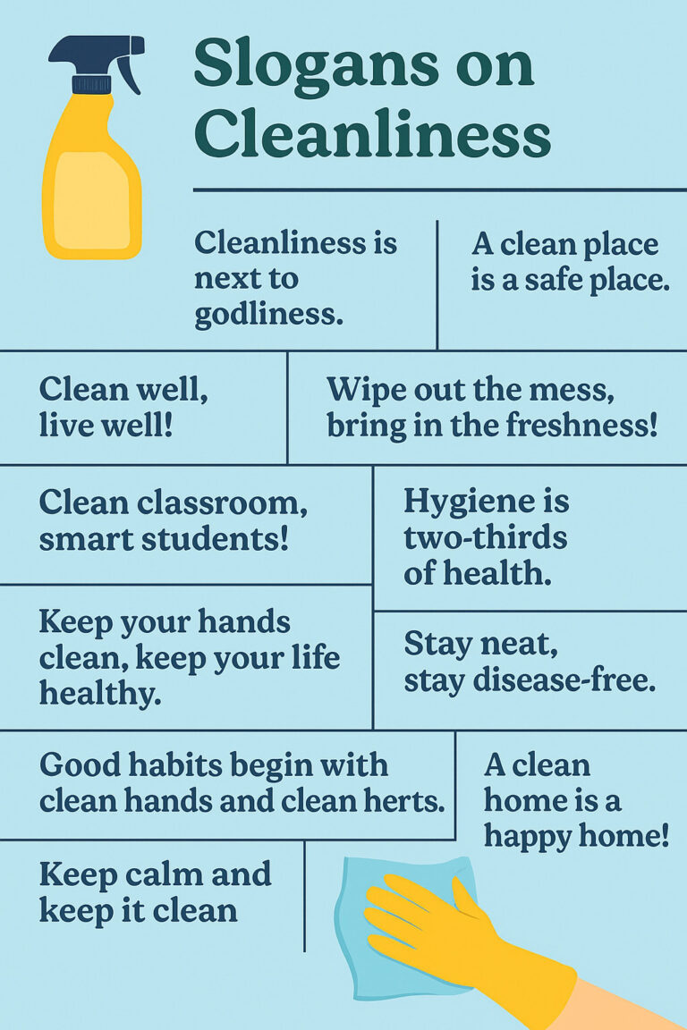 Slogans on Cleanliness in English for Students