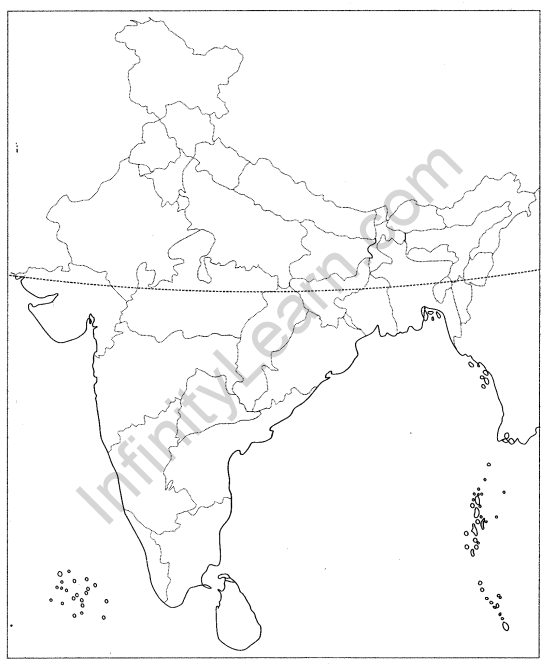 Class 9 Geography Map Work Chapter 1 India-Size and Location - Infinity ...