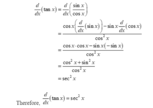 Derivative of tanx - using Chain Rule and Quotient Rule