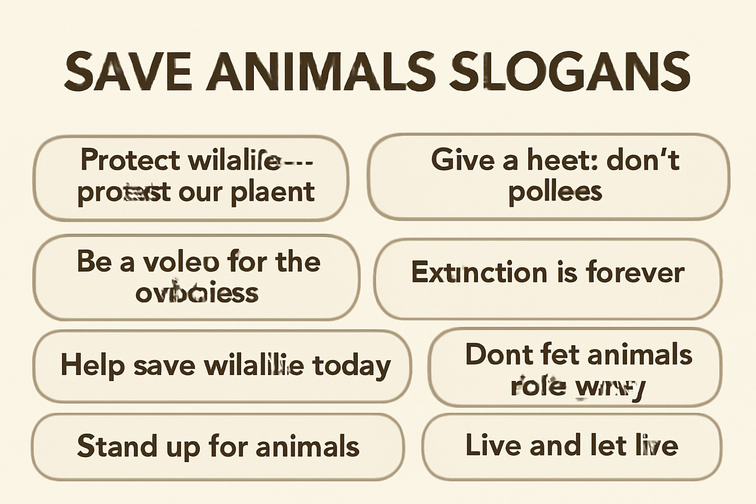 Save Animals Slogans in Hindi, English, Marathi, Tamil and Telugu