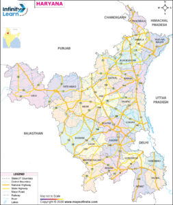 Map of Haryana Districts Information, State, and Facts