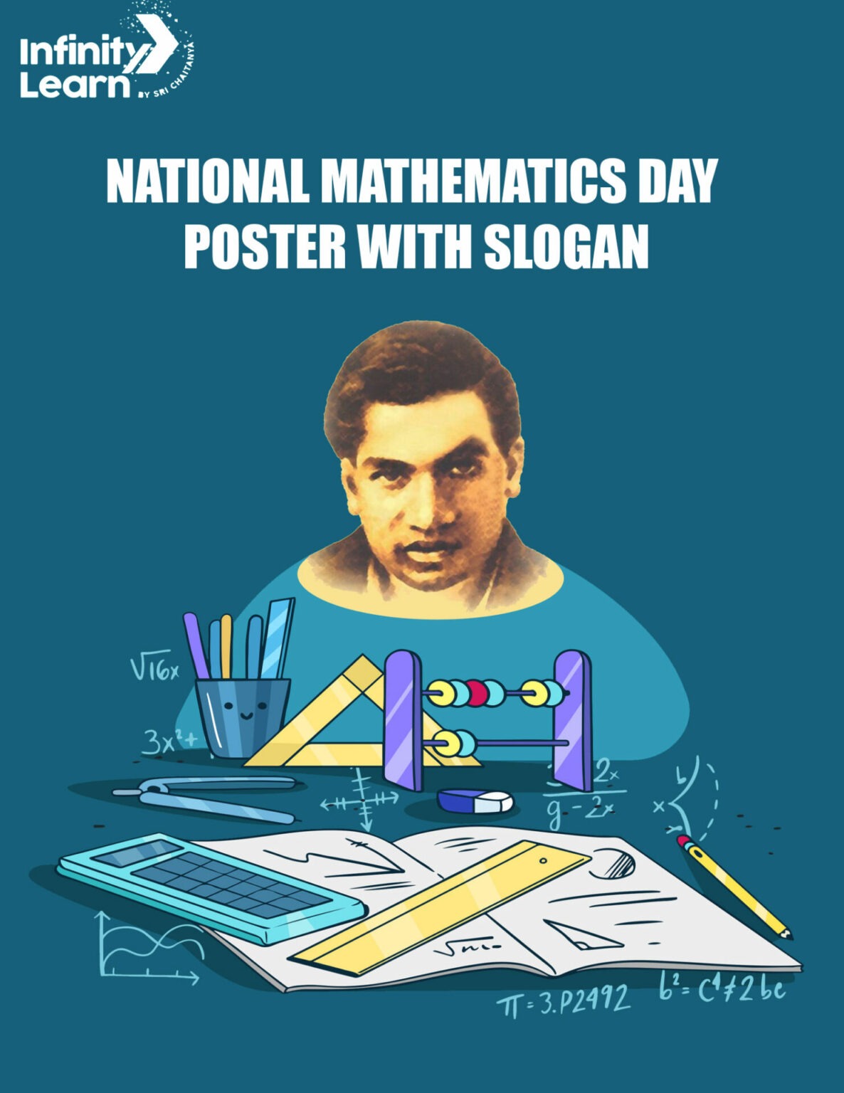 National Mathematics Day Poster with Slogan for Students and Children