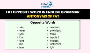 Fat Opposite Word in English Grammar | Antonyms of FAT