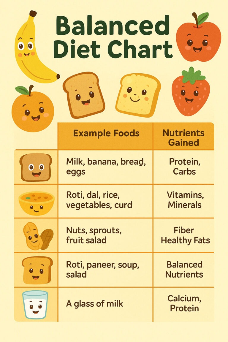 Balanced Diet Chart for School Project in English | Infinity Learn