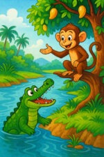 The Monkey and The Crocodile - Panchatantra Story for Kids