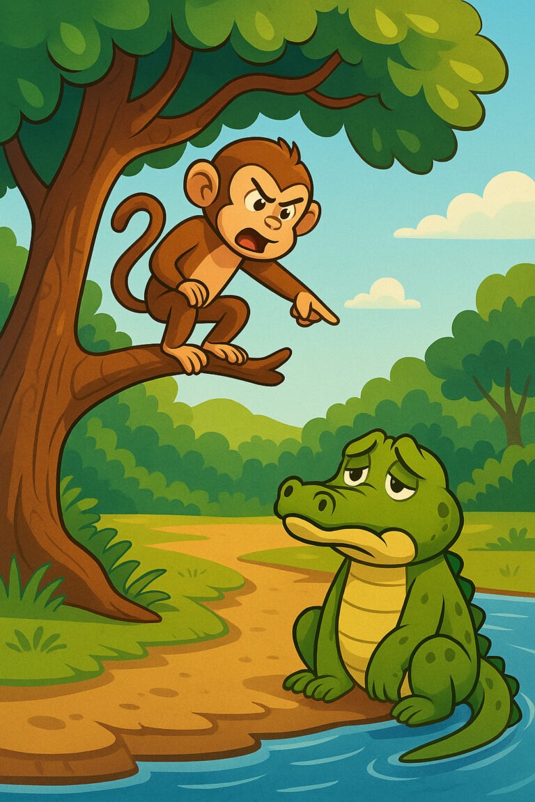 The Monkey and The Crocodile - Panchatantra Story for Kids